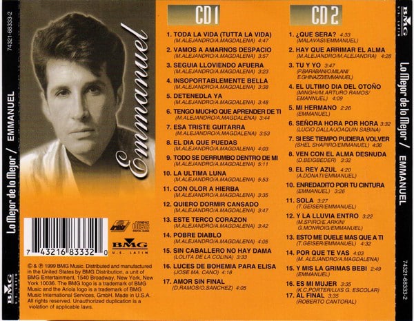 Emmanuel - Lo Mejor De Lo Mejor ( 2 Cds ) - Submarino Amarillo Mexico
