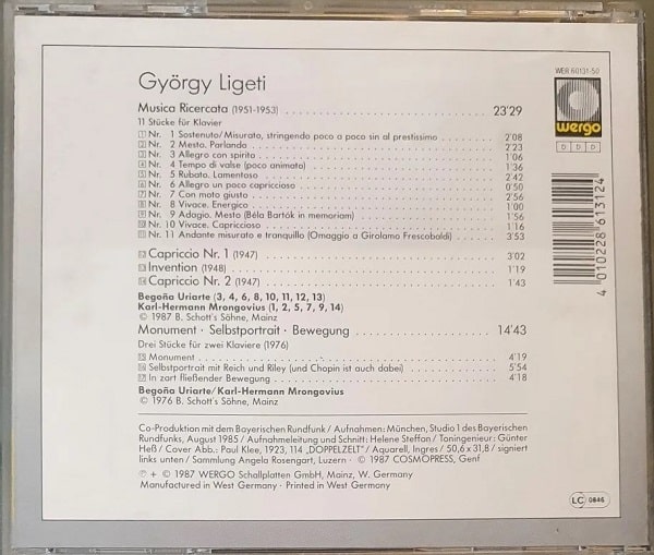 György Ligeti – Musica Ricercata / Capriccio 1&2 / Invention / Monument ...