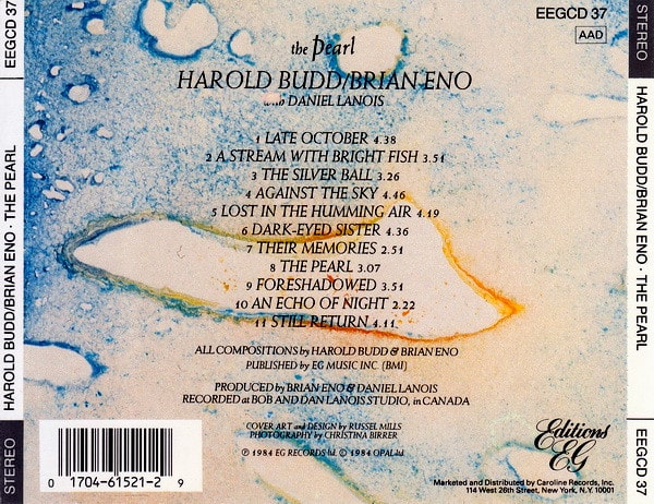 Harold Budd / Brian Eno With Daniel Lanois – The Pearl - Submarino ...