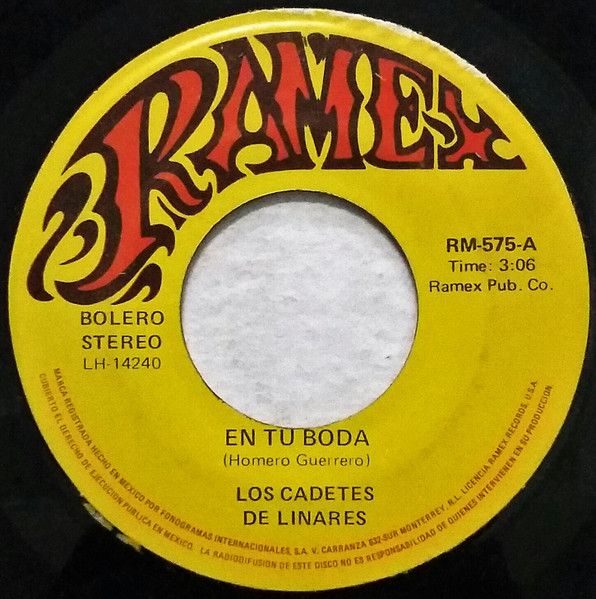 Los Cadetes De Linares - En Tu Boda / El Palomito - Submarino Amarillo ...