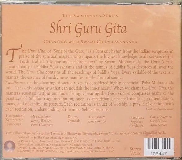 Swami Chidvilasananda – Shri Guru Gita - Chanting with Swami ...